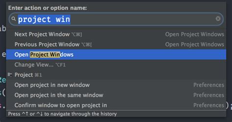 Open Project Windows Shortcut Key Ides Support Intellij Platform