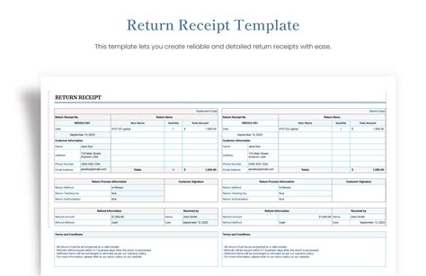 Refund Receipt Template
