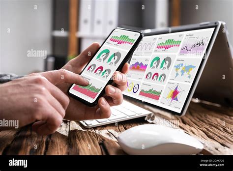 Mobile KPI Analytics Dashboard Predictive Business Data Stock Photo Alamy