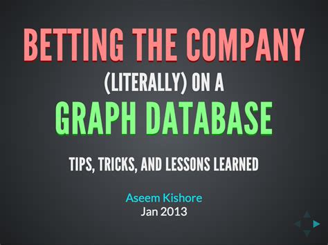 Neo4j Lessons Learned Aseem Kishore