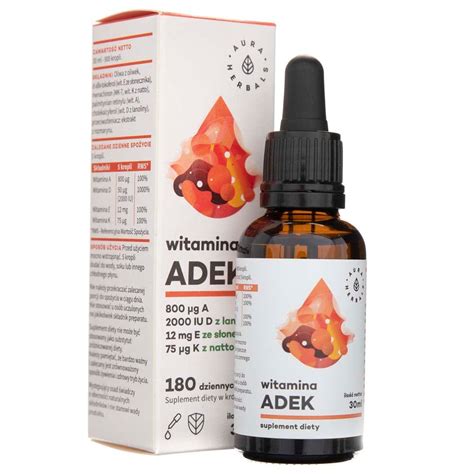Aura Herbals Vitamin “adek” A D3 2000iu E K2 Mk7 Drops 30 Ml