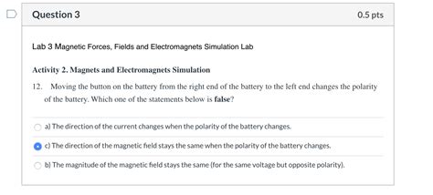 solved question 3 0 5 pts lab 3 magnetic forces fields and