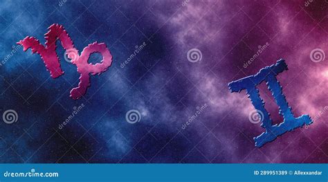 Capricorn And Gemini Compatibility Stock Illustration Illustration Of