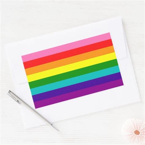 Original 8 Stripe Lgbt Gay Pride Rainbow Flag Rectangular Sticker Zazzle