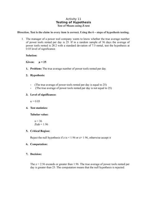 Z Test Z Test In Statistics And How To Use Them Activity Testing Of Hypothesis Test Of
