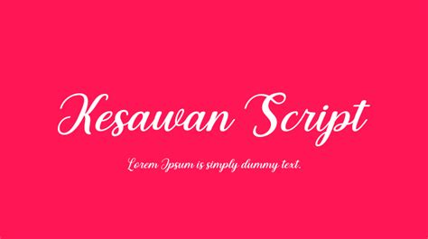 kesawan script font download free for desktop and webfont