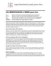Crafting Effective Memos Tips For Clear And Concise Course Hero