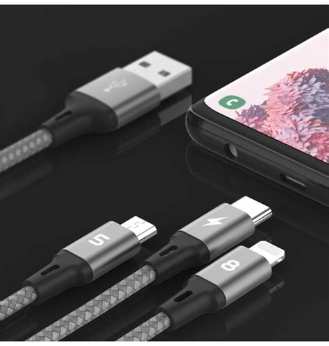 스피디 3in1 고속 메탈 패브릭 케이블 15m Usb 충전선 5핀 8핀 C타입 티몬