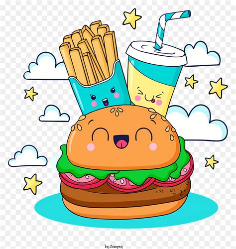 Hamburger Batatas Fritas Bun png transparente grátis