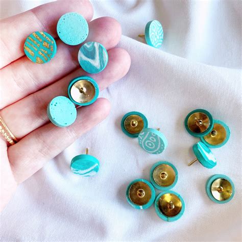 Push Pins Thumb Tacks Office Desk Accessories Blue Etsy