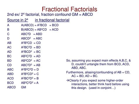 Ppt Figure 7 Fractional Factorials Powerpoint Presentation Free Download Id1834807