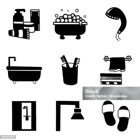 向量浴室圖示集向量圖形及更多坐浴盆圖片 坐浴盆 家庭電器 插圖 Istock