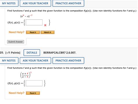 Solved Find Functions F And G Such That The Given Function Chegg