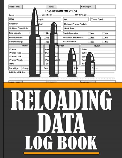 Reloading Data Log Book Tracking And Recording Hand