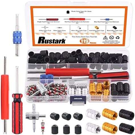 Amazon.com: Tire Valve Stem Tool Remover & Installation - 4x Shorty BRASS Core Valve Stems ...