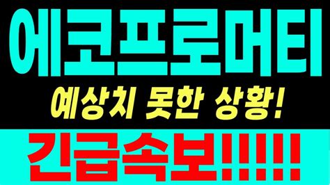 에코프로머티 주가전망 예상치 못한상황 긴급속보 차트분석 실시간대응 Youtube