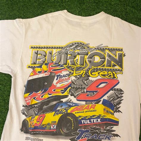 Vintage 1999 Jeff Burton Track Gear Mega Print Nascar Shirt Mens