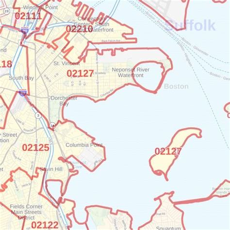 Boston Massachusetts Zip Codes Map