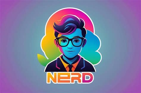 Gradient Creative Nerd Logo Template Premium Ai Generated Image