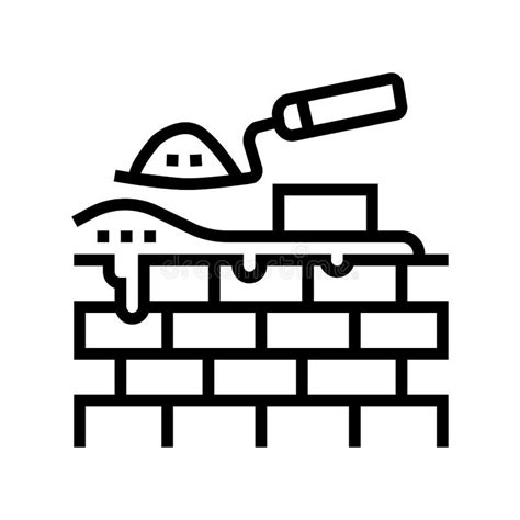 Brickwork Building Line Icon Vector Illustration Stock Vector Illustration Of Worker Civil