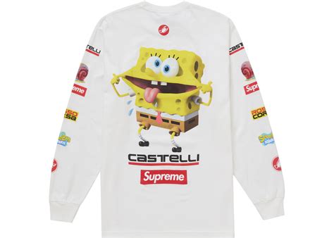 Supreme Spongebobcastelli Racing Ls Tee White Mens Ss25 Us