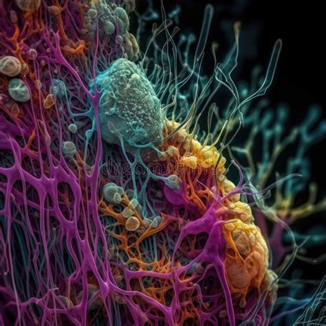Vivid Golgi Apparatus In A Cell A High Resolution Electron Microscope