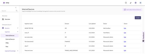 Configure Internal Knowledge Ingestion
