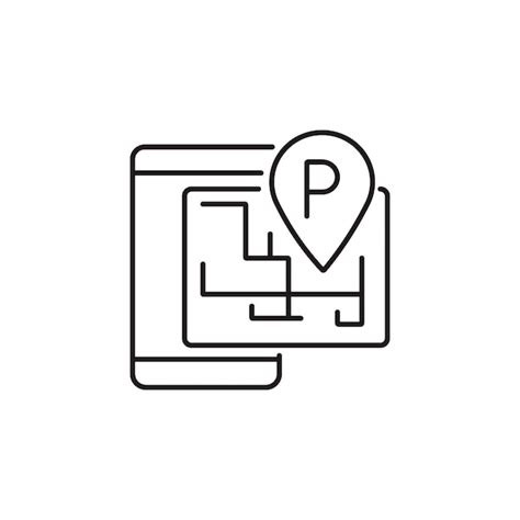 Premium Vector Smart Parking Pixel Perfect Linear Icon Location On