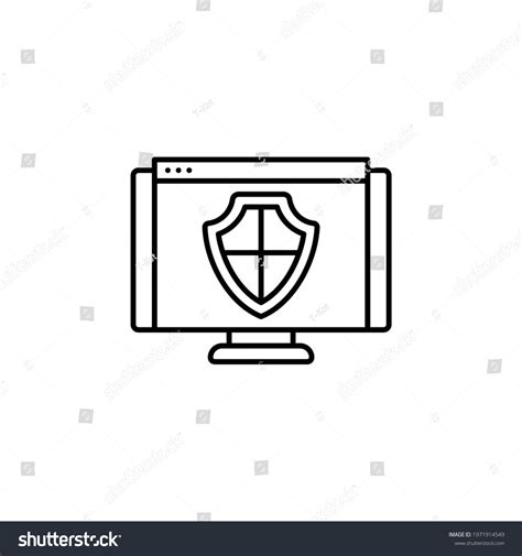 Desktop Security Shield Icon Vector Illustration Stock Vector Royalty Free 1971914549
