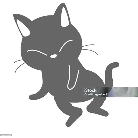 Vector Illustration Of Sleeping Black Cat Stock Illustration Download