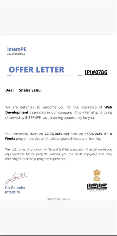 sneha sahu on linkedin web development internship internpe