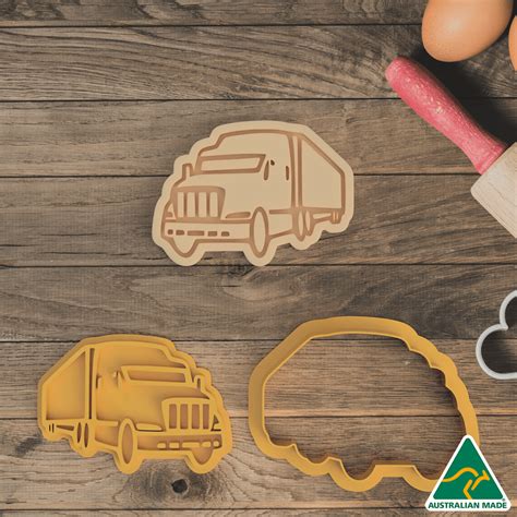 Transport Semi Truck Cookie Cutter And Embosser Stamp Australian