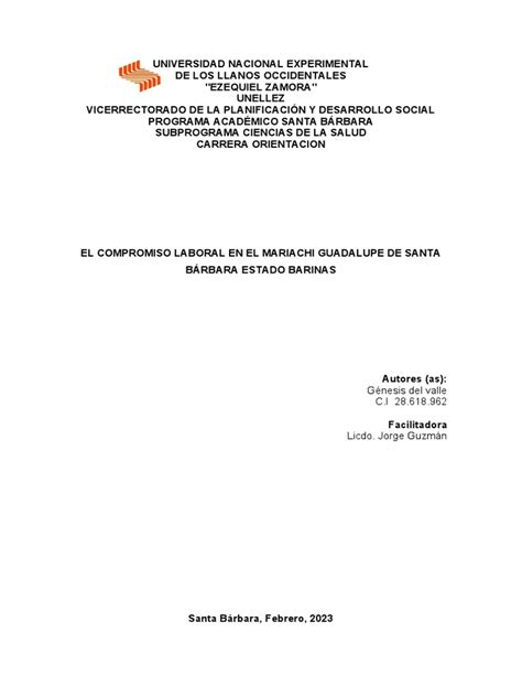 El Compromiso Laboral En El Mariachi Guadalupe Pdf