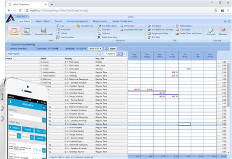 Web Timesheet Software Office Timesheets