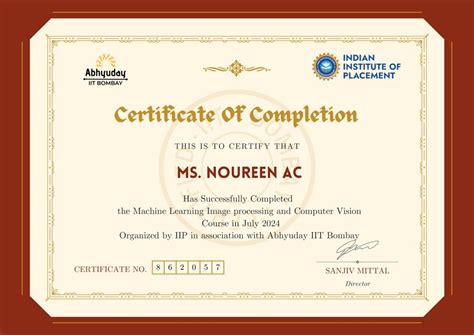 completed machine learning image processing and computer vision course noureen ac posted on