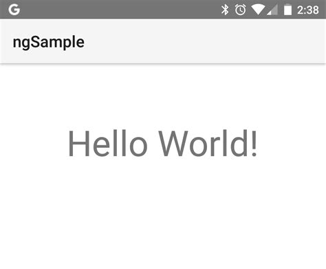 Bare Bones Nativescript Hello World With Angular 2 And Typescript