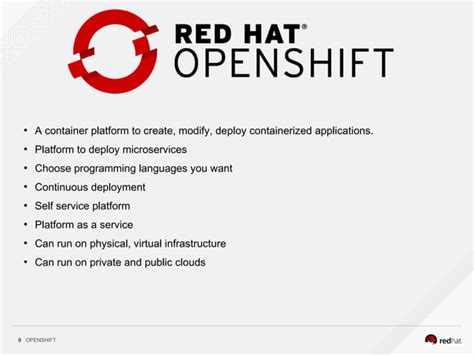 openshift build deploy and manage open standard containers ppt