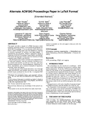 Fillable Online ACM SIG Proceedings Templates Fax Email Print PdfFiller