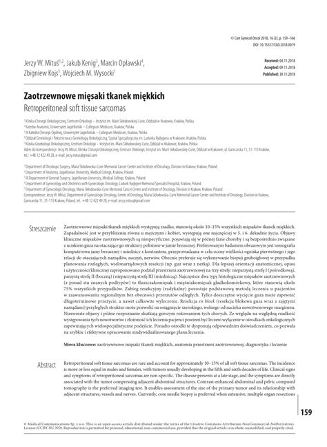 Pdf Retroperitoneal Soft Tissue Sarcomas