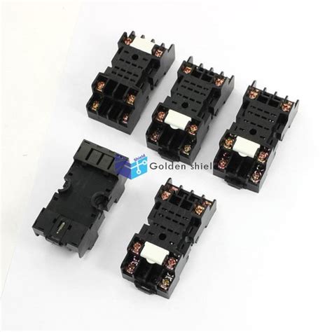 5 Pcs Pyf085a Replaceable 8ends Din Rail Relay Socket Base Holder 35mm