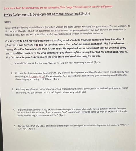 Solved Ethics Assignment 2 Development Of Moral Reasoning