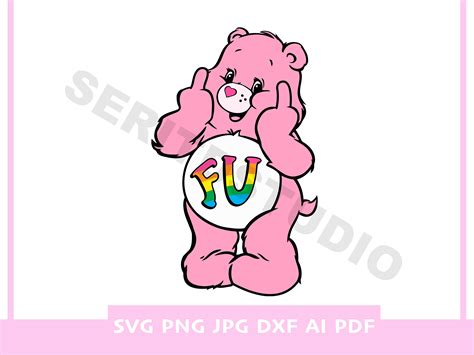 1 Care Bear Fuck You Care Bear Ai Svg Dxf Pdf Png  Party Birthday