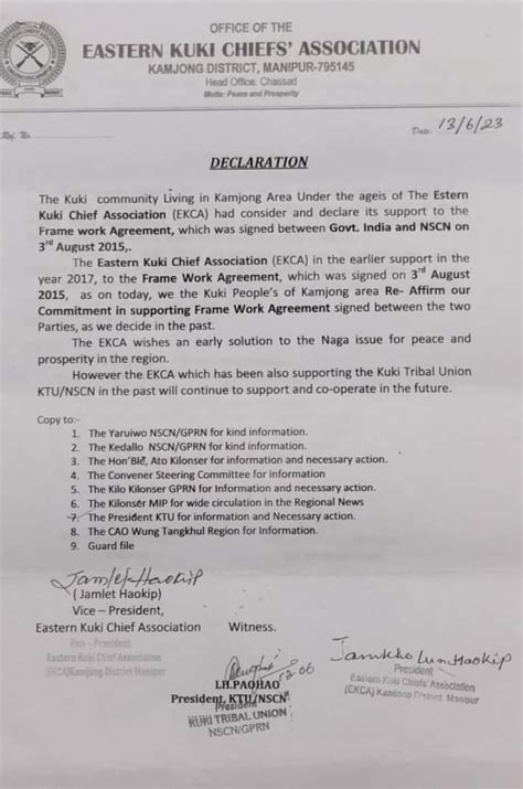 eastern kuki chiefs association supports framework agreement the