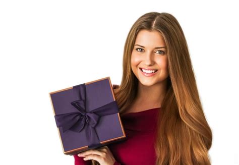 Premium Photo Birthday Christmas Or Holiday Present Happy Woman