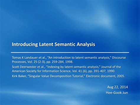 ppt introducing latent semantic analysis powerpoint presentation