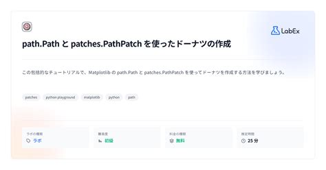 Matplotlib の Path と Patches を使ったドーナツの作成 Labex