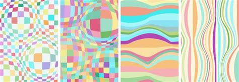 Premium Vector Retro Groovy Style Color Art Poster Set Psychedelic Hippie Swirl Rainbow