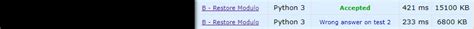 B Restore Modulo Round 709 Div2