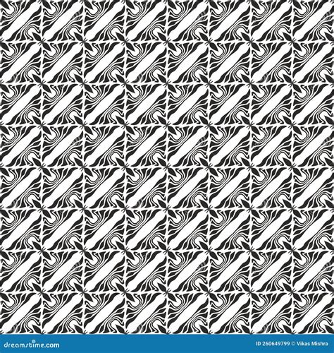 Vector Seamless Black And White Irregular Hexagonal Grid Pattern