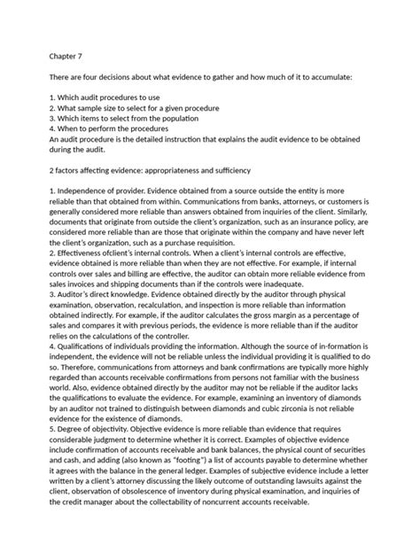 Audit Notes Pdf Audit Internal Control